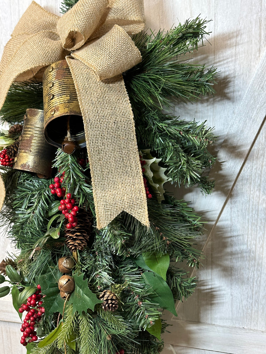 Rustic Tin Bells Winter Swag – Crafting On The Ridge